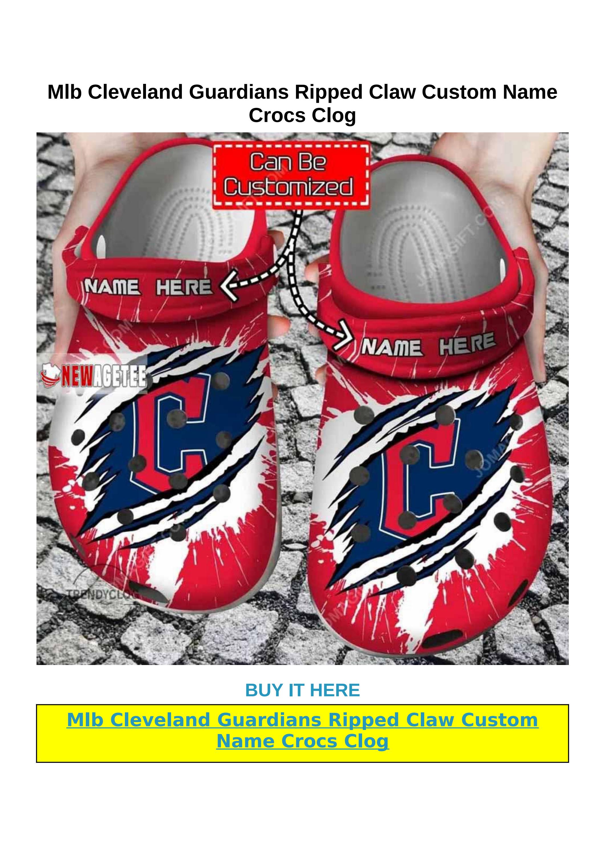 Cleveland Guardians Custom Ripped Claw Crocs Clog and High ...