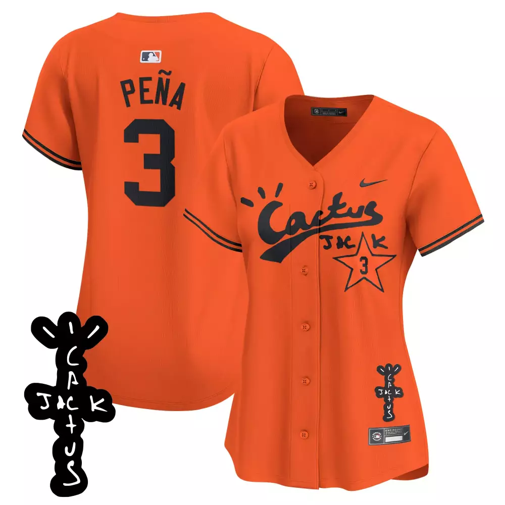 Pea 3 Houston Astros 2023 Women’s All Stitched Vapor Jersey | Cactus ...
