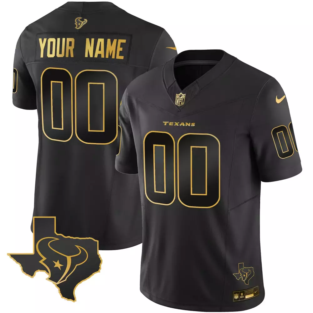 Black All Stitched Custom Jersey with Name Patch 2023 | Houston Texans ...