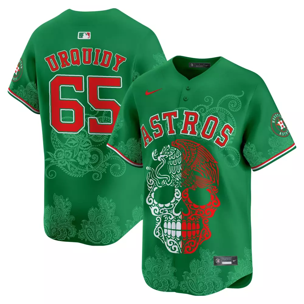 Uruquidy 65 Houston Astros Green Stitched Jersey with Style Name Patch ...