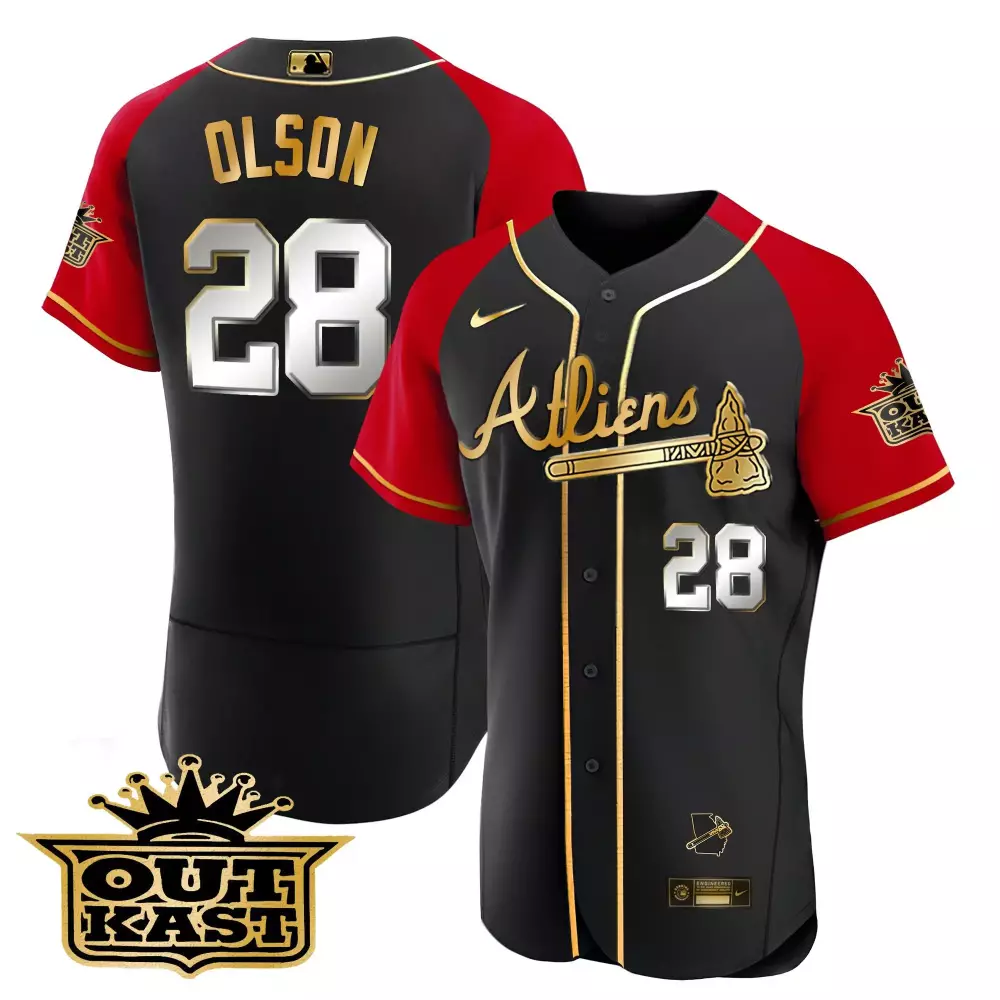 Matt Olson Atlanta Braves Atliens Gold Alternate Black Red Flex Base ...