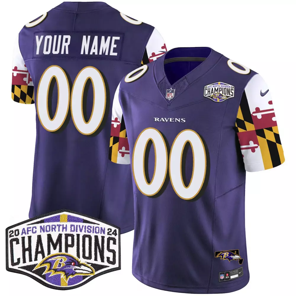 Baltimore Ravens Men’s Purple Maryland Flag 2024 AFC North Division ...